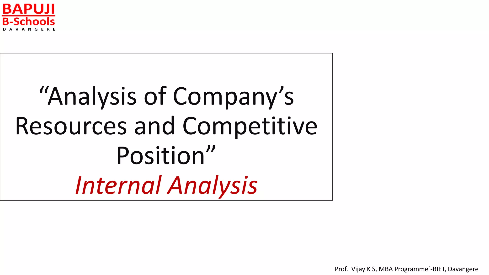 Internal analysis strategic management | PPTX