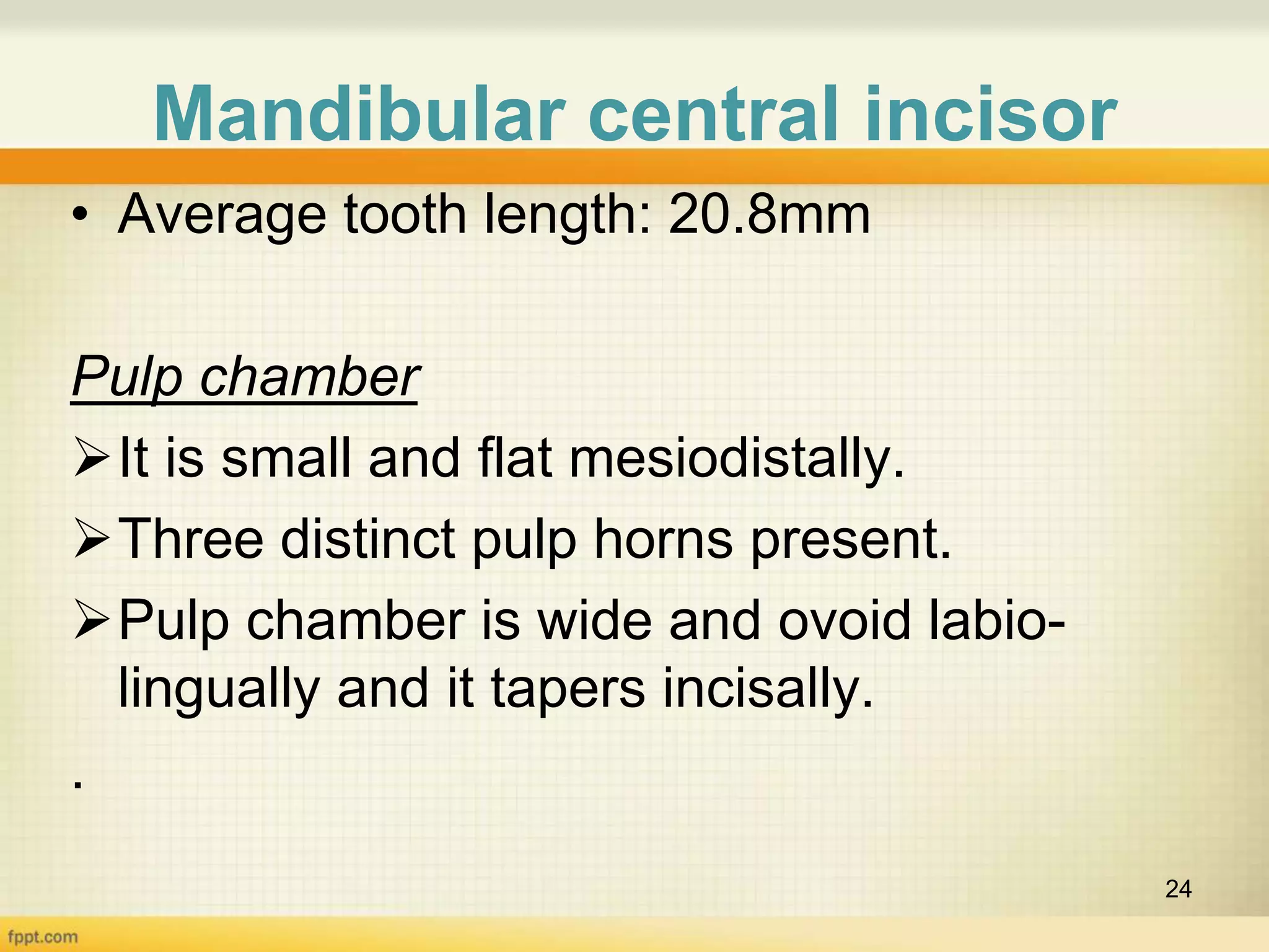Internal anatomy of anterior tooth | PPTX