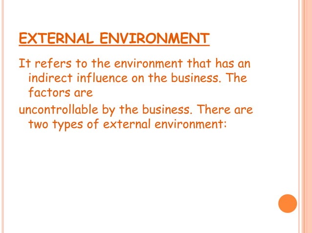 Internal and external business environment | PPTX