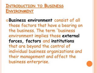 Internal And External Environment Of Business