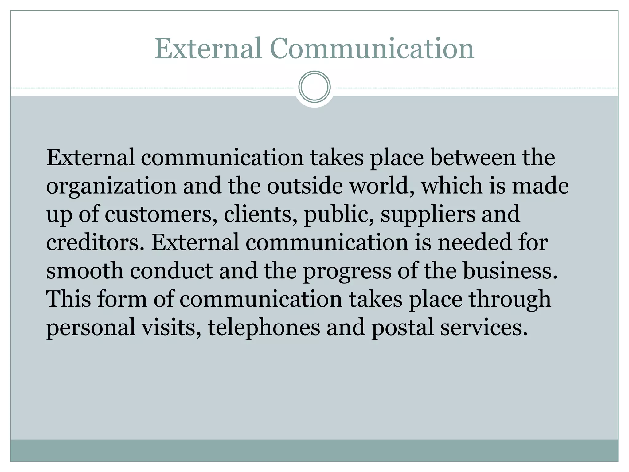 Internal and external communication by aijaz aryan | PPT