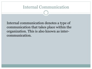 Internal and external communication by aijaz aryan | PPT
