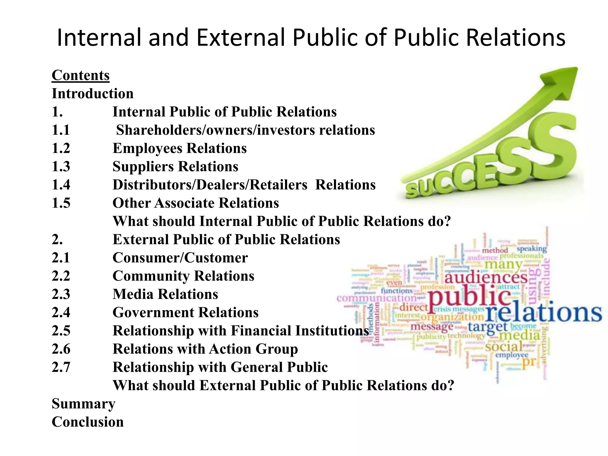Internal and External publics of Public Relations by Shaining Star ...
