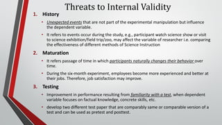 Internal and External threat to Validity | PDF
