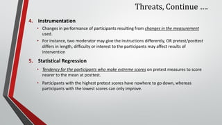 Internal and External threat to Validity | PDF