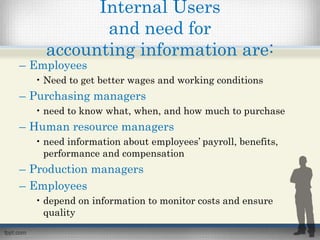 Internal and external users of financial information | PPTX