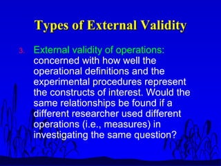 Internal and external validity factors | PPT