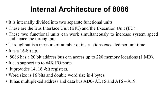 Internal Architecture of 8086| msbte sem 4 microprocessor | PPTX ...