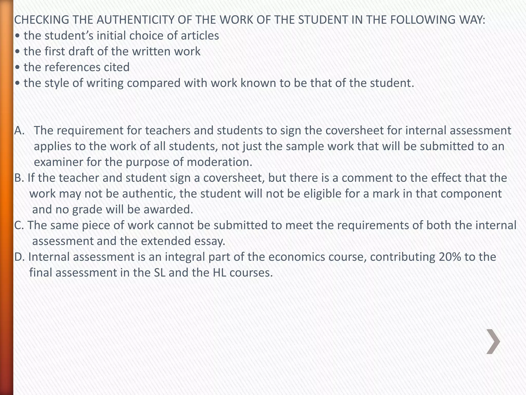 Internal assessement in ib ppt for students | PPTX | Resume Writing and ...