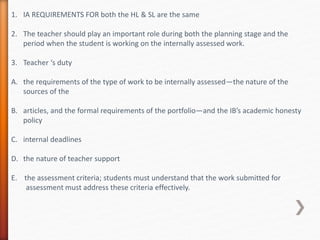 Internal assessement in ib ppt for students | PPTX | Resume Writing and ...