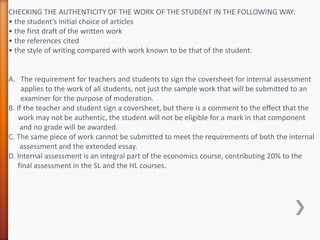 Internal assessement in ib ppt for students | PPTX