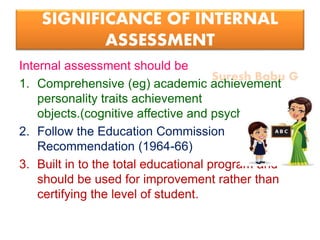 Internal Assessment in Education | PPTX