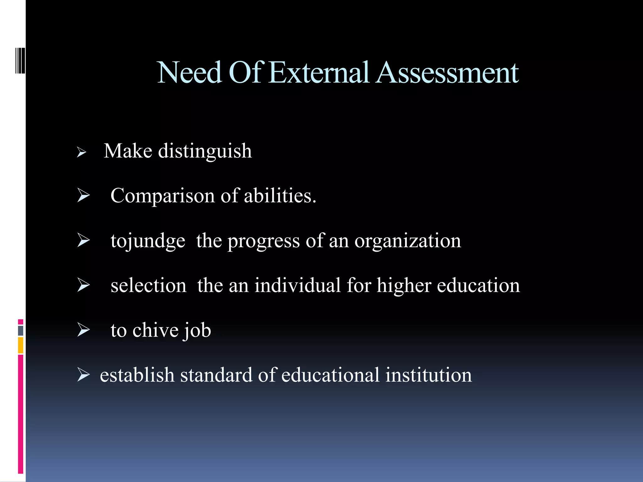 Internal assessment & external assessment | PPTX