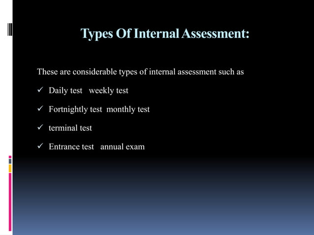 Internal assessment & external assessment | PPTX