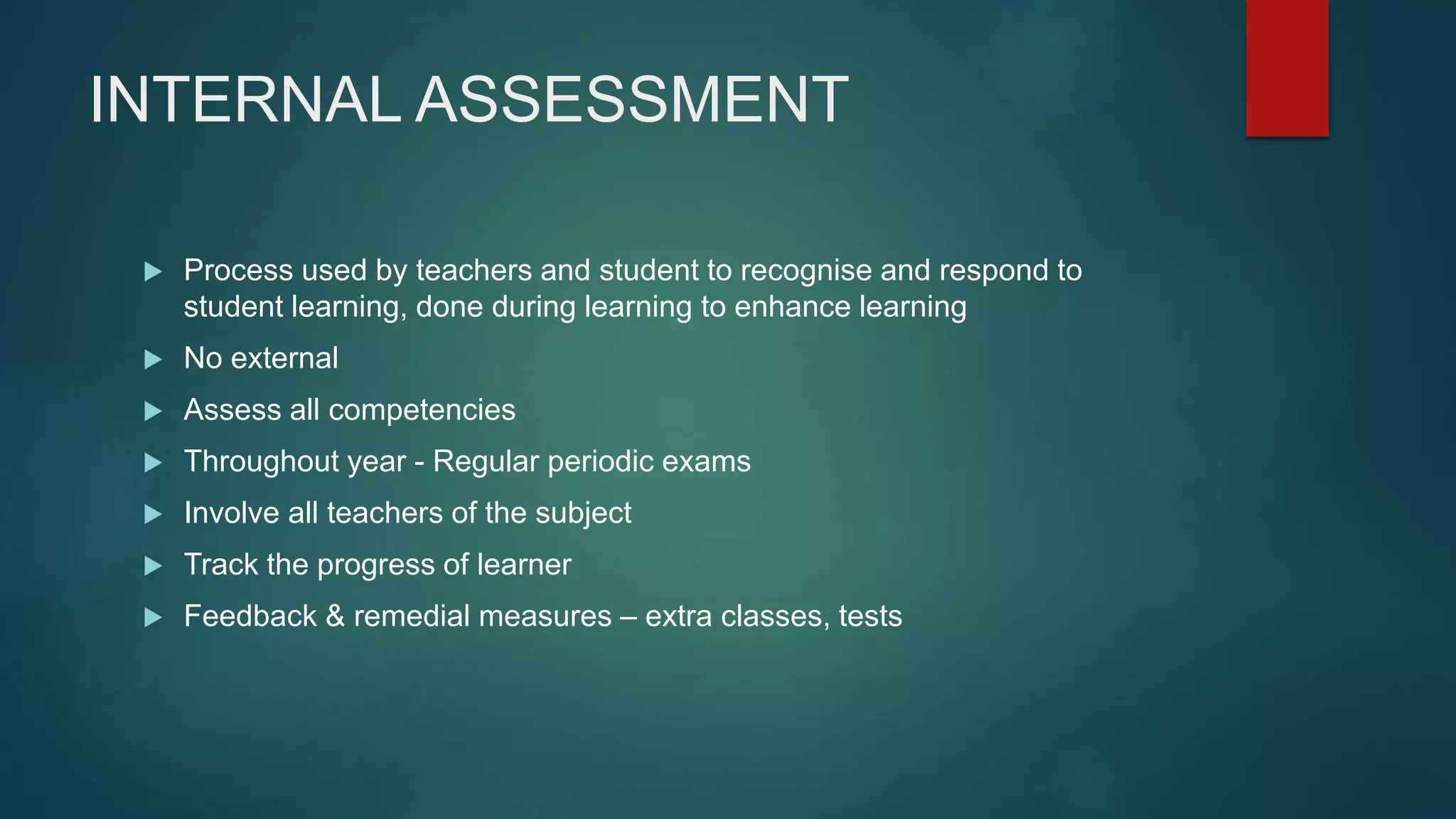 Internal assessment & formative assessment | PPTX