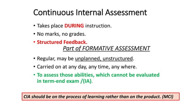 Internal assessment & formative assessment | PPTX | Educational ...