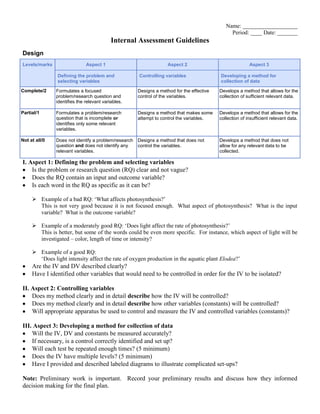 Internal assessment guidelines | DOCX