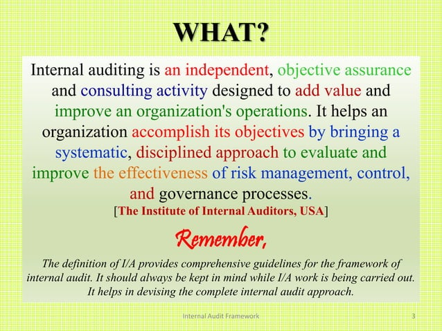 The Internal Audit Framework | PPTX