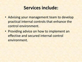 Internal audit and control system reviews | PPTX
