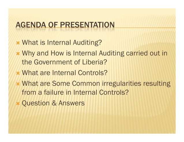 Internal Audit And Internal Control Presentation Leo Wachira | PPT