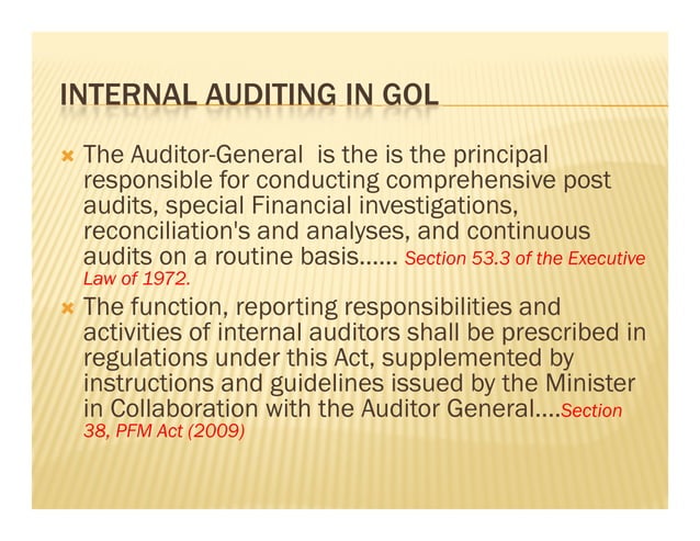 Internal Audit And Internal Control Presentation Leo Wachira | PPT