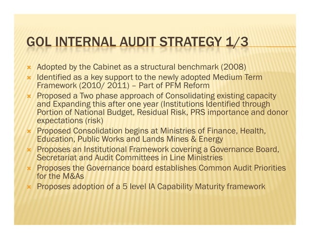Internal Audit And Internal Control Presentation Leo Wachira | PPT