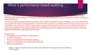 The importance of value for money and perfomance based audits | PPTX
