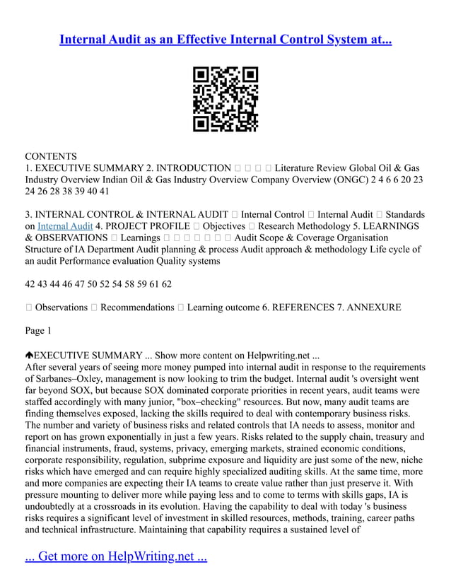 Internal Audit And Review Reports | PDF