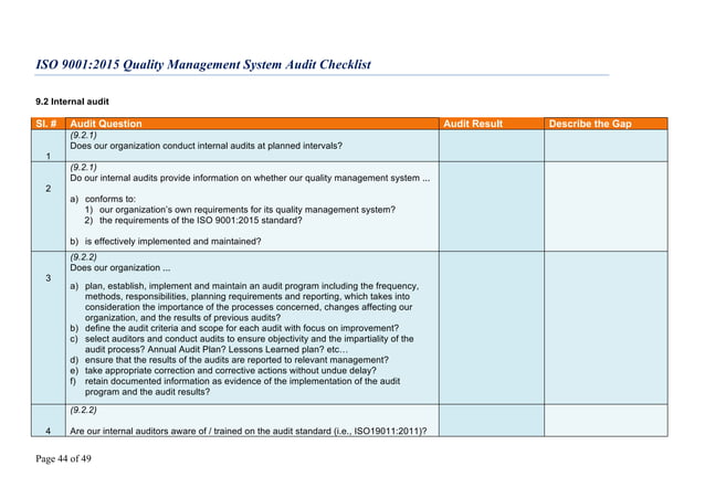 Internal Audit Checklist__For ISO 9001_2015_.pdf | Business Accounting ...