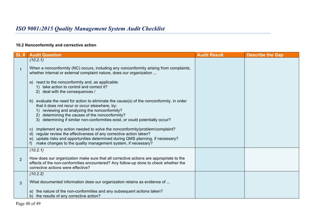 Internal Audit Checklist__For ISO 9001_2015_.pdf | Business Accounting ...