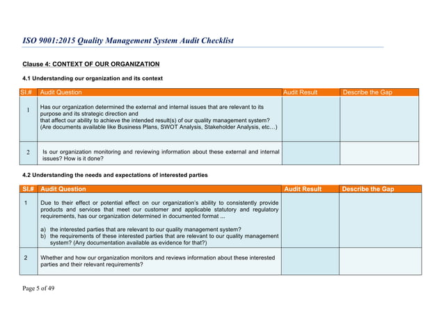 Internal Audit Checklist__For ISO 9001_2015_.pdf | Business Accounting & Finance | Business