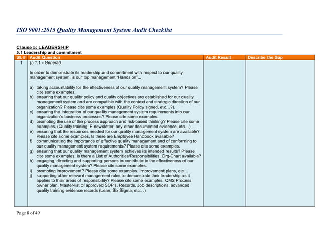 Internal Audit Checklist__For ISO 9001_2015_.pdf | Business Accounting ...