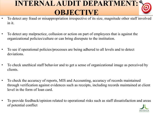 Internal audit department | PPTX | Business Accounting & Finance | Business