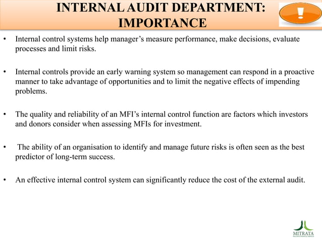 Internal audit department | PPTX | Business Accounting & Finance | Business