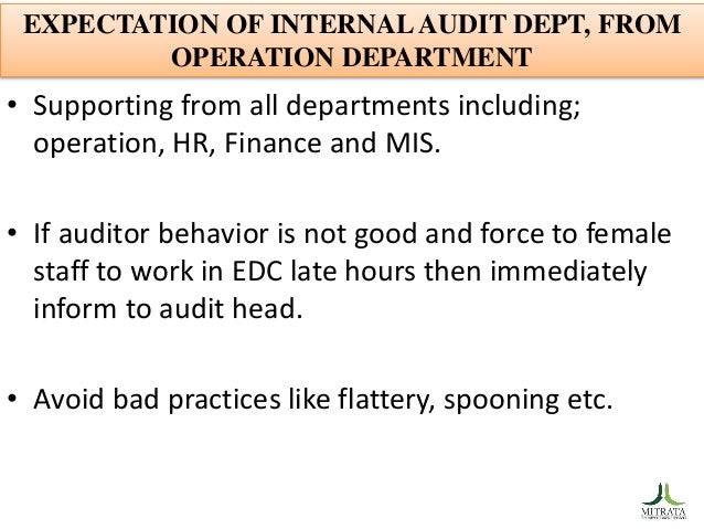 Internal audit department