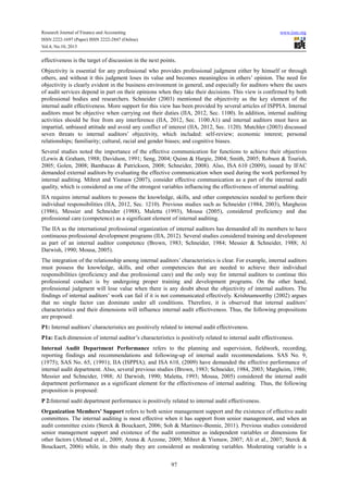 Internal audit effectiveness an approach proposition to develop the ...
