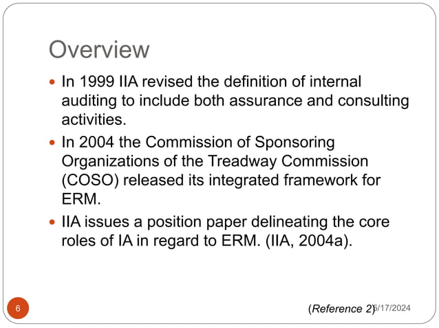 Internal Audit & Enterprise Risk Management.pptx | Business Accounting ...