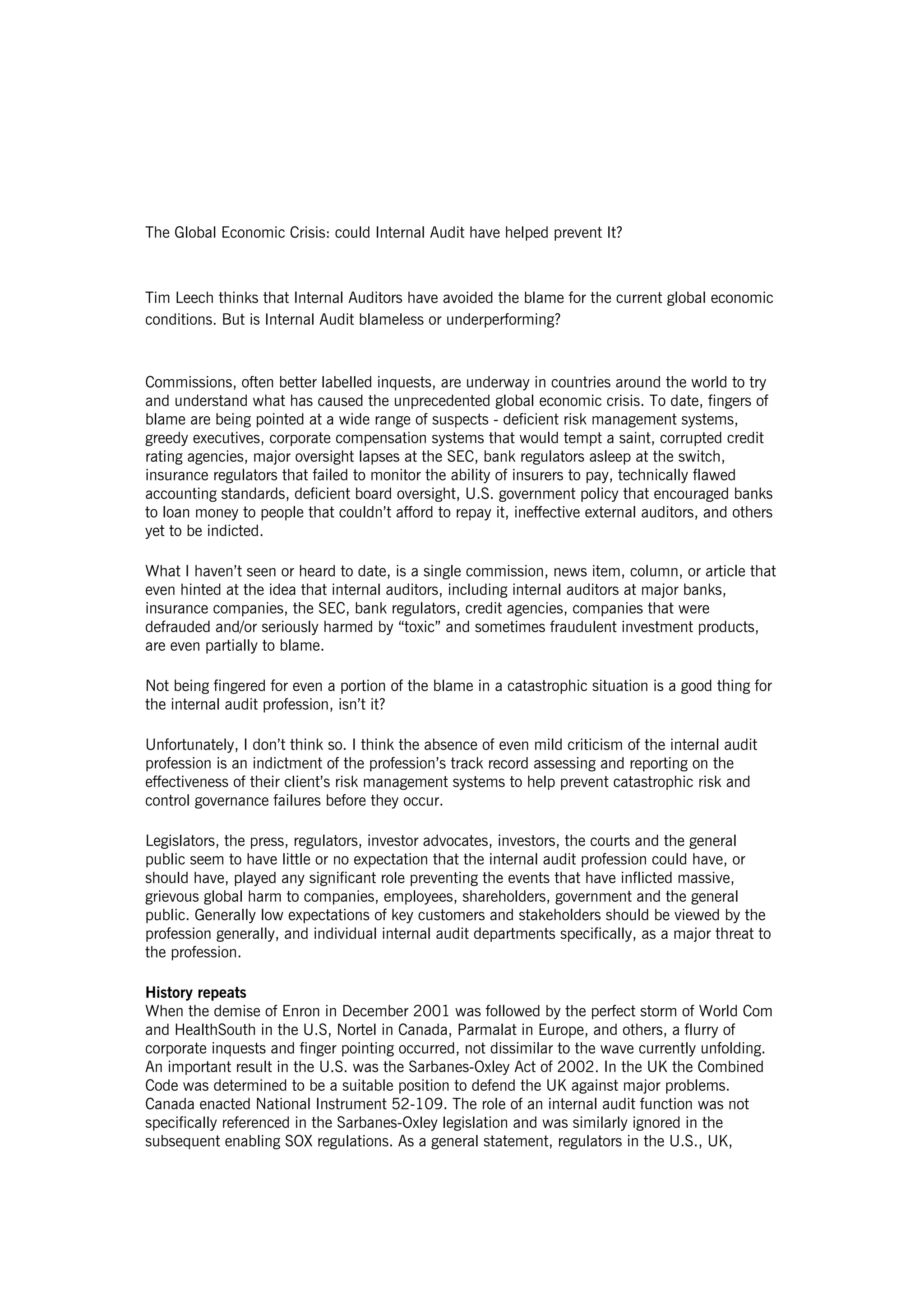 Internal audit failure | PDF