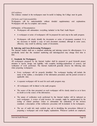 Internal audit manual final project | DOCX