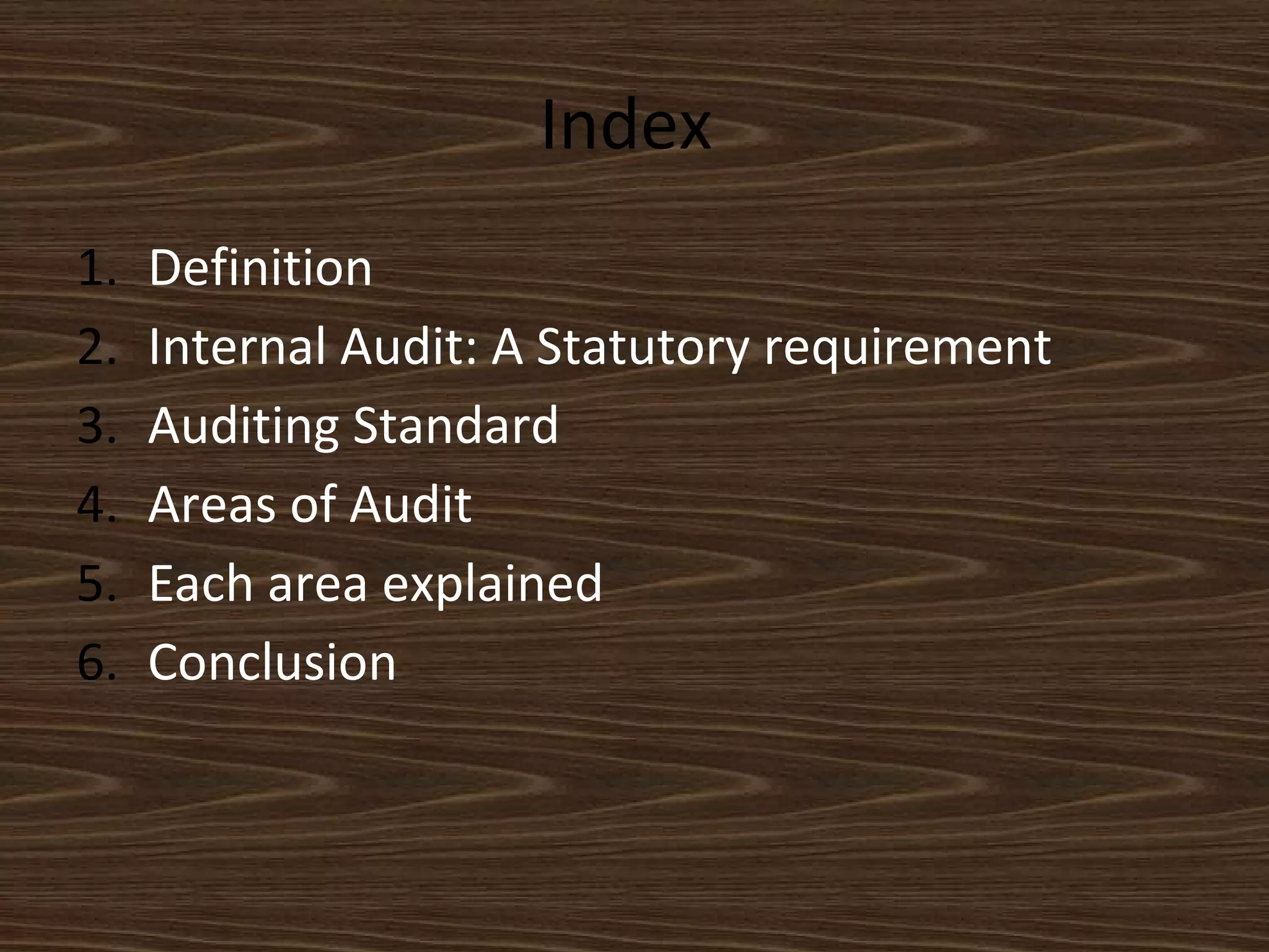 Internal audit of manufacturing co | PPT