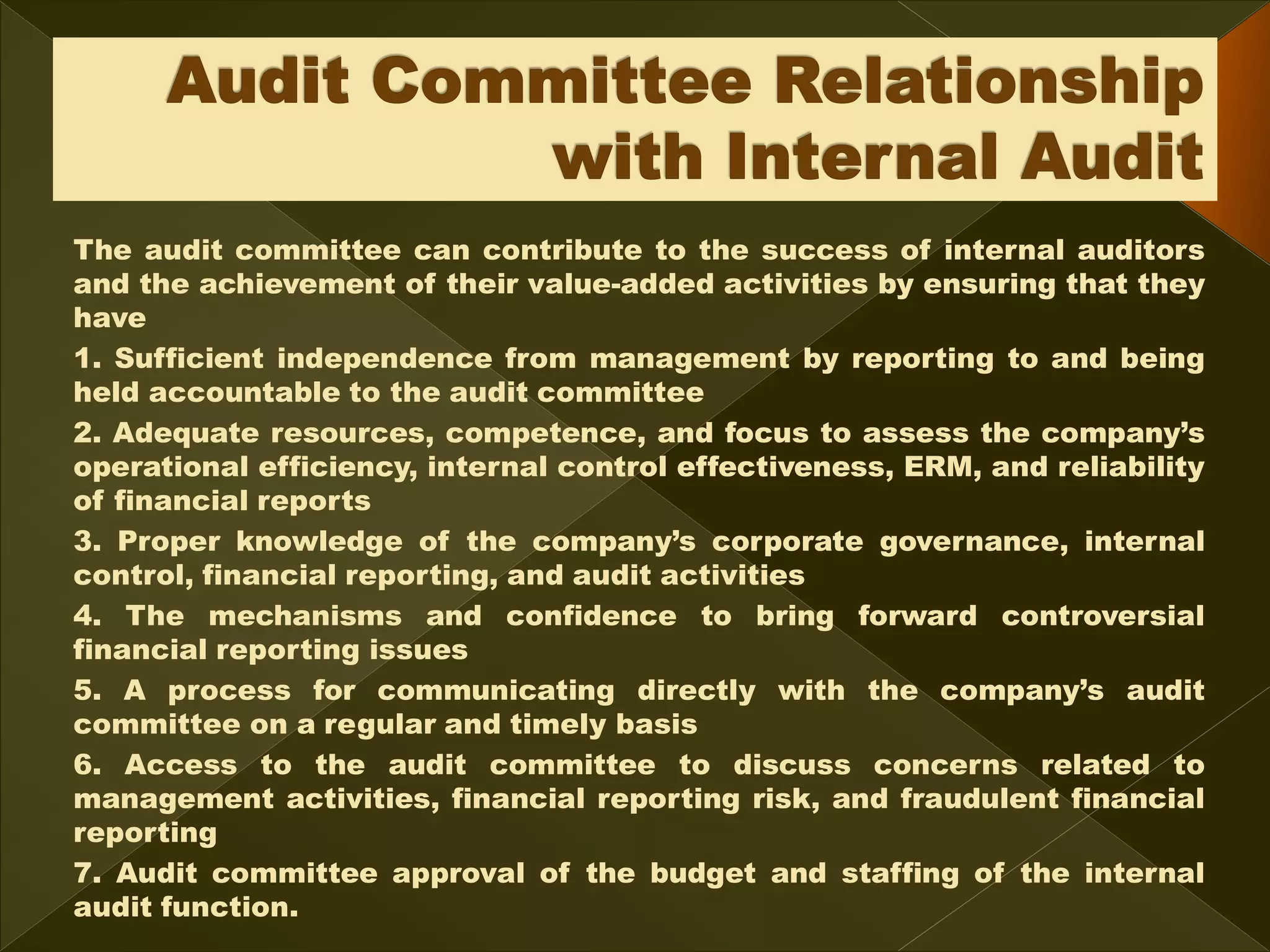 Internal auditors roles and responsibilities | PDF