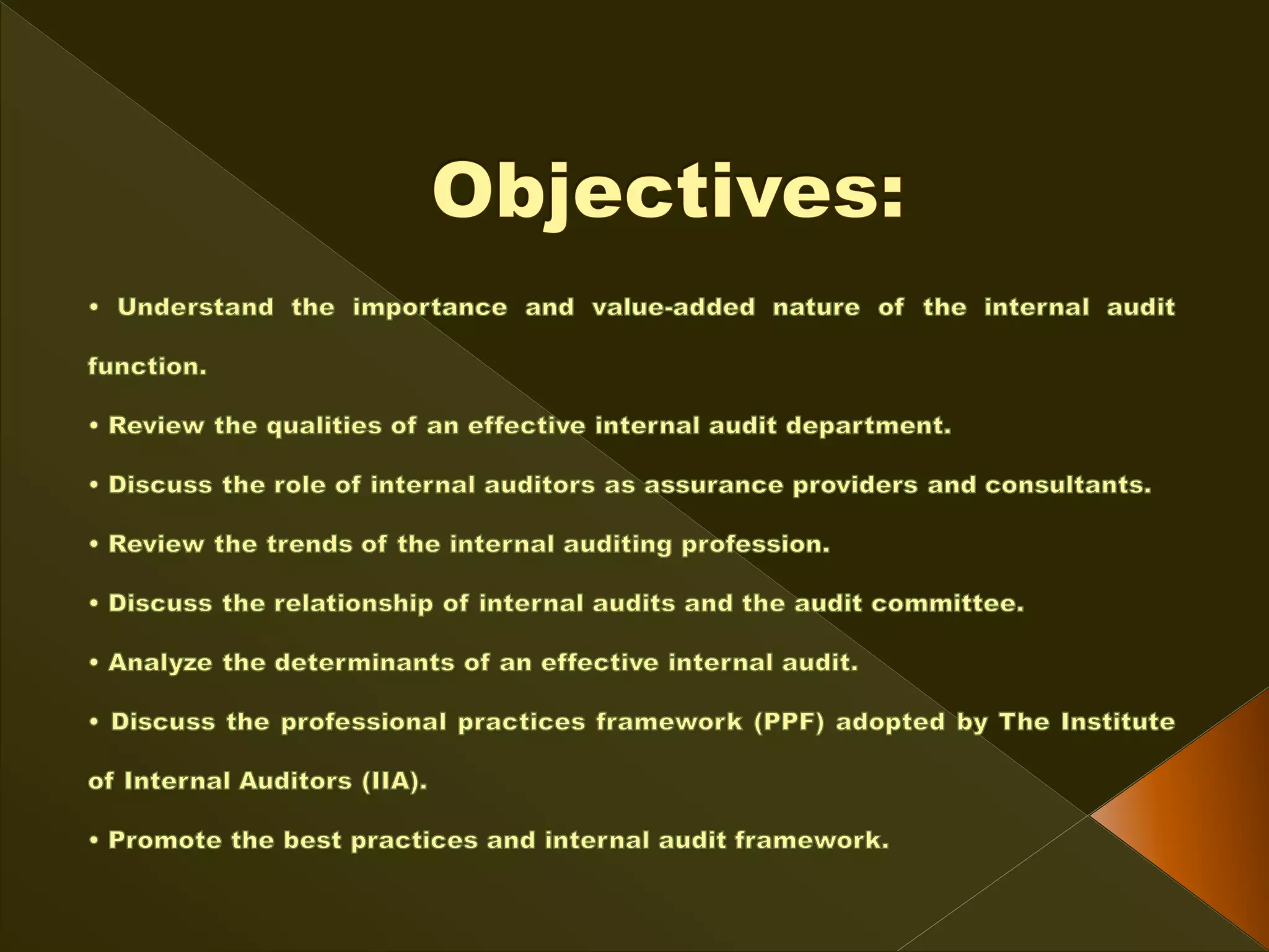 Internal auditors roles and responsibilities | PDF