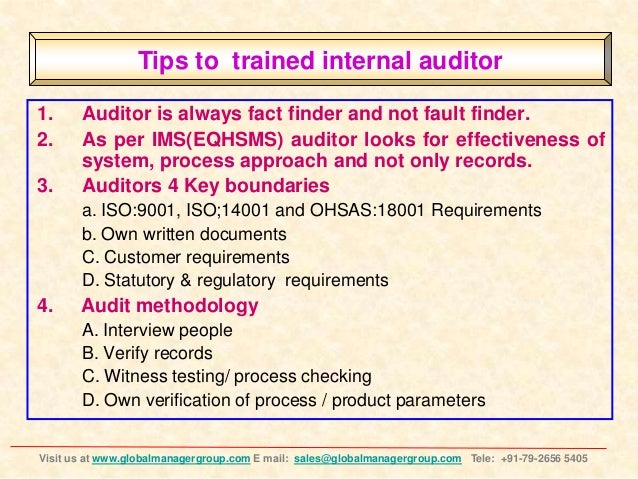 Internal auditor training