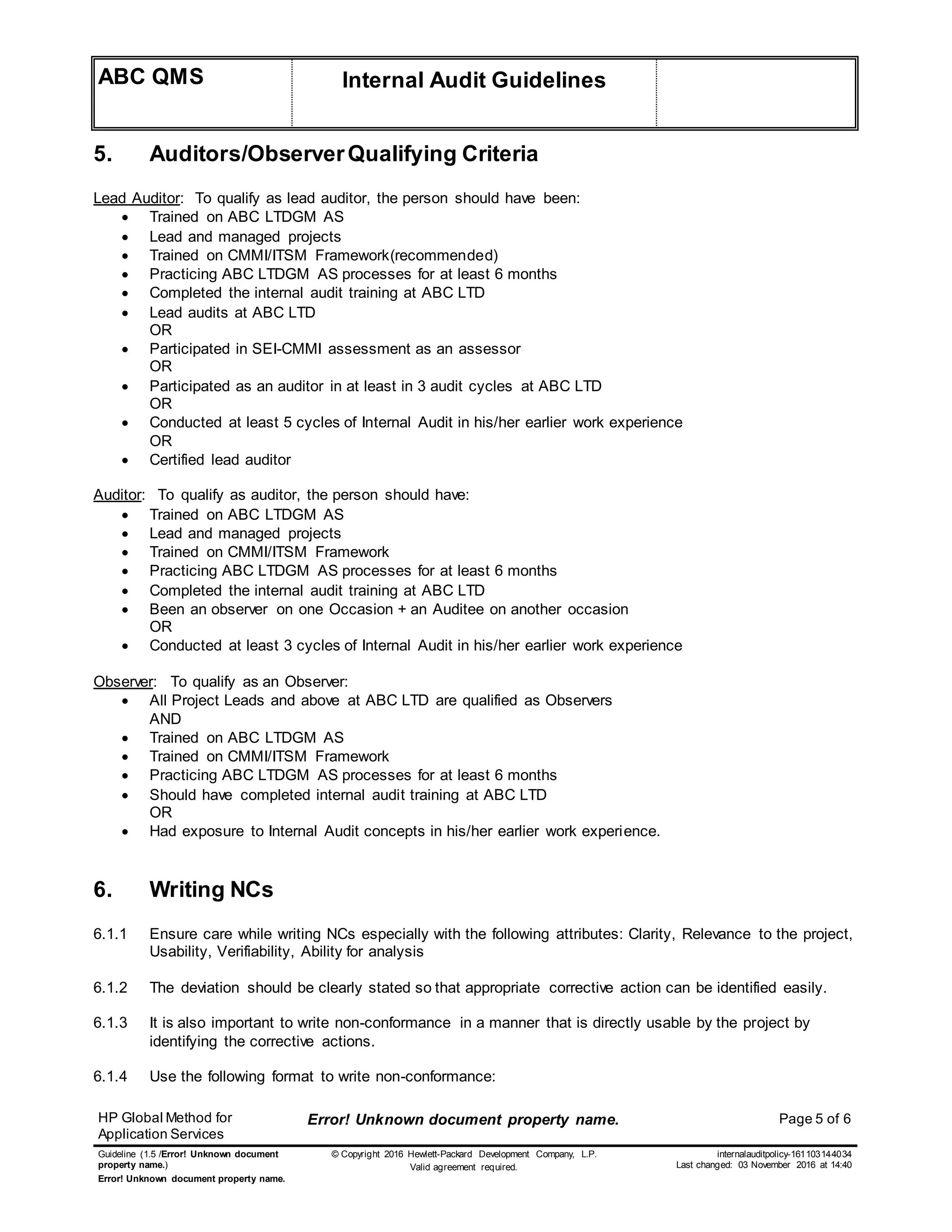 Internal audit policy | DOTX