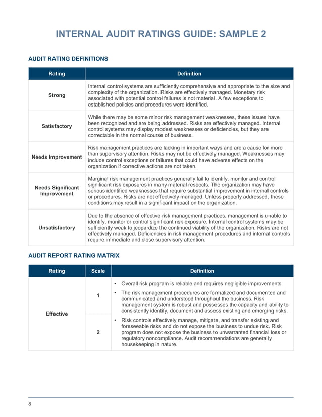 Internal audit ratings guide | PDF