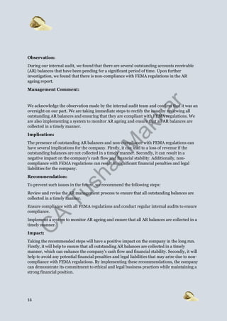 CA Tushar Makkar-Sample Internal Audit Report Final | PDF