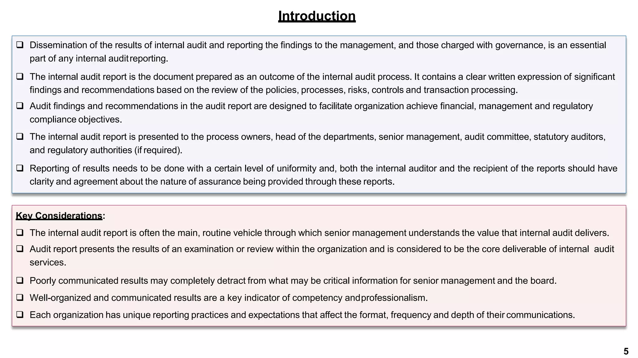 Internal Audit Reporting | PPTX