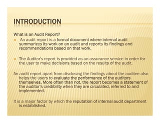 Internal audit report writing | PDF