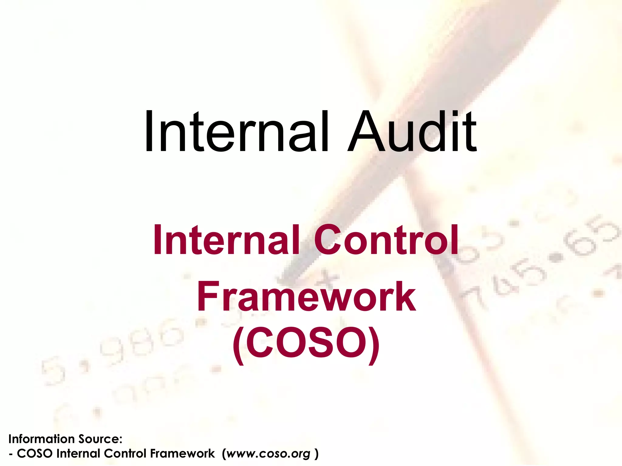 Internal Audit COSO Framework | PPT