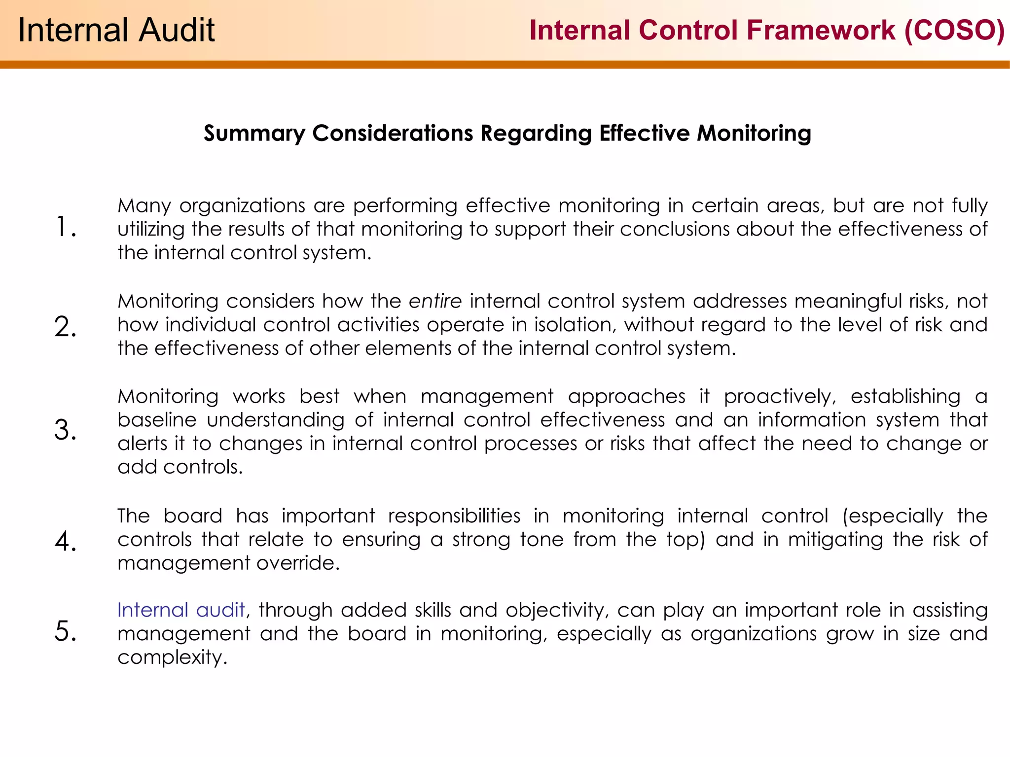 Internal Audit COSO Framework | PPT